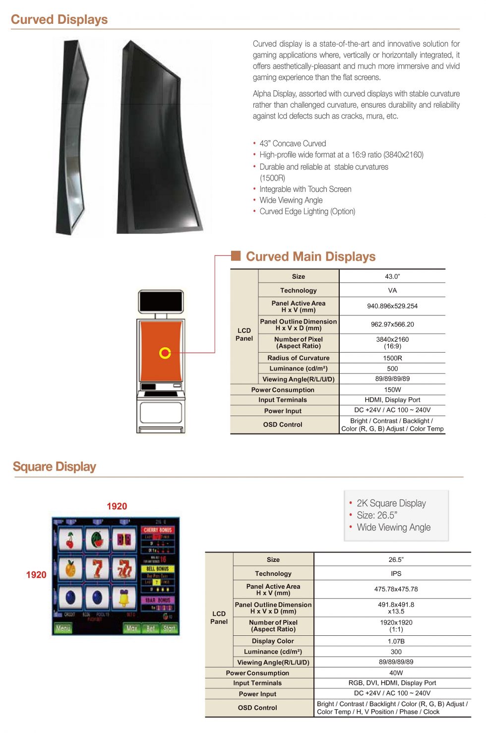 Curved & Square Displays | ALPHADISPLAY